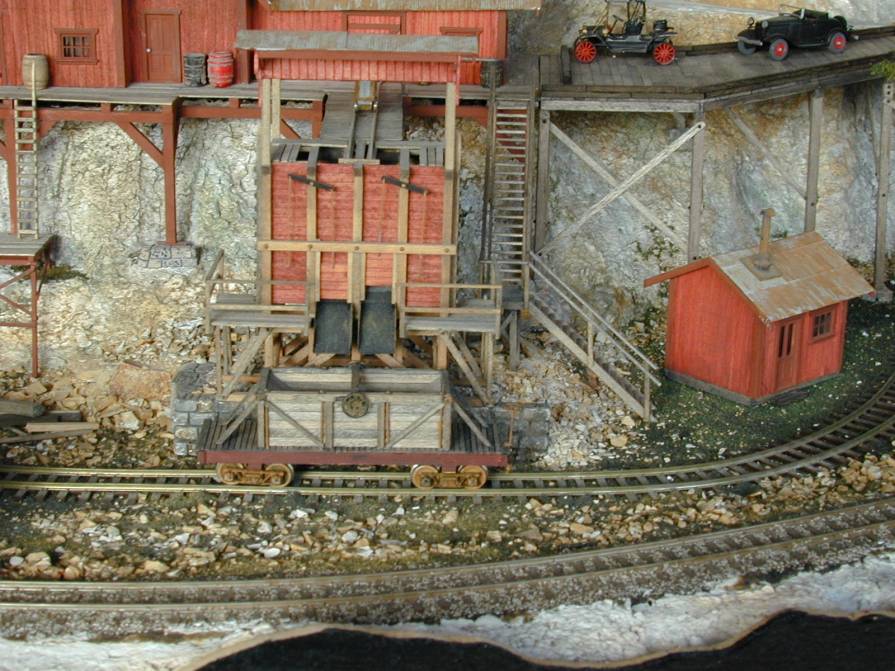 Figure 7. TwinPeaks Mining & Milling Co. Ore Bin andScratch Built Ore Car.